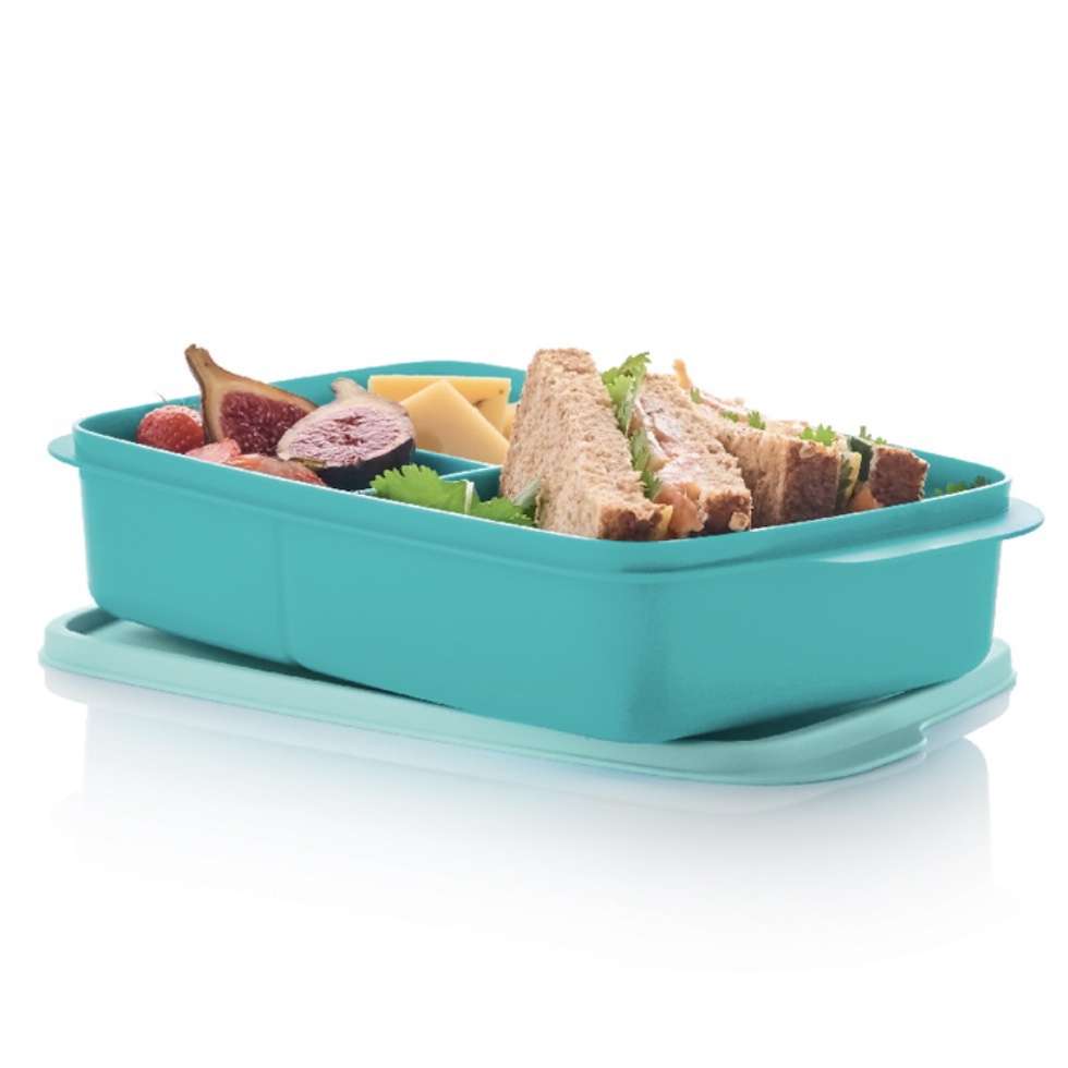 Tupperware Vakjeslunchbox Turquoise - Lastore Tupperware